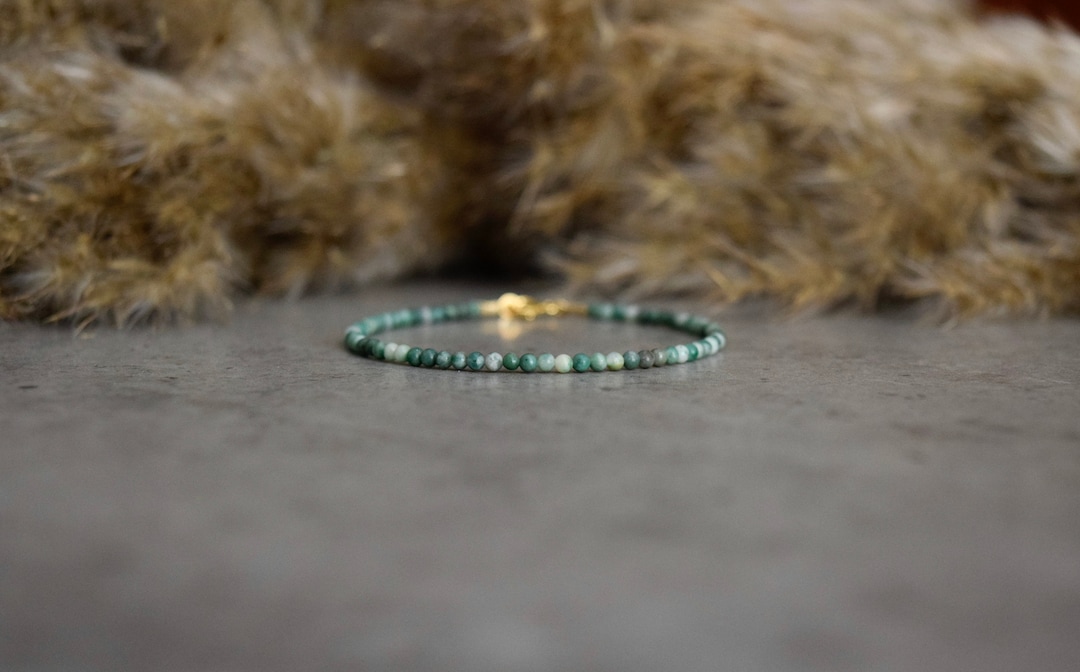 Qinghai Jade, Green Jade Bracelet - Bracelet Femme, Delicate Gemstone ...