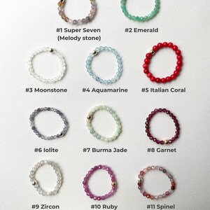 Dainty Gemstone Ring, Elastic Ring With Gold Fill or Sterling Silver ...