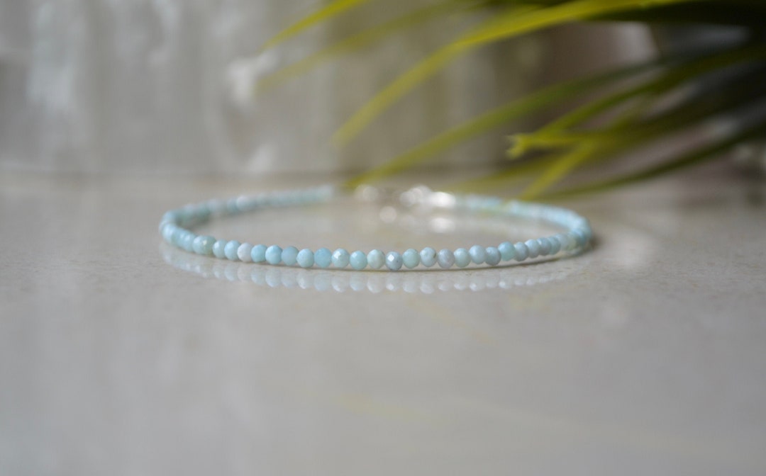 Caribbean Larimar Bracelet, Bracelet Femme, Genuine Larimar Jewelry ...