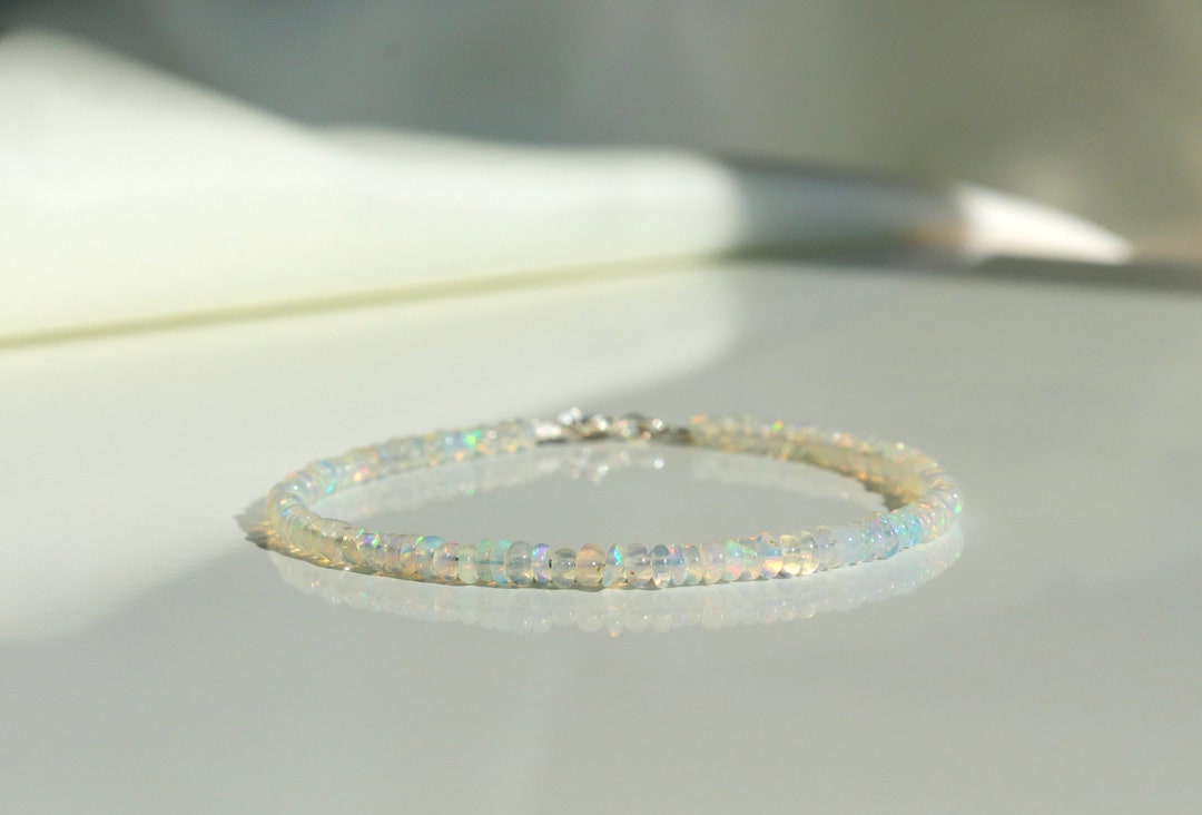 Ethiopian Opal Bracelet, Genuine Opal Jewelry With Sterling Silver ...