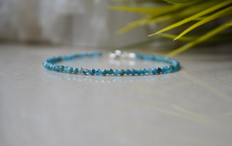 Genuine Apatite Bracelet - Bracelet Femme, Calming Bracelet, Blue ...