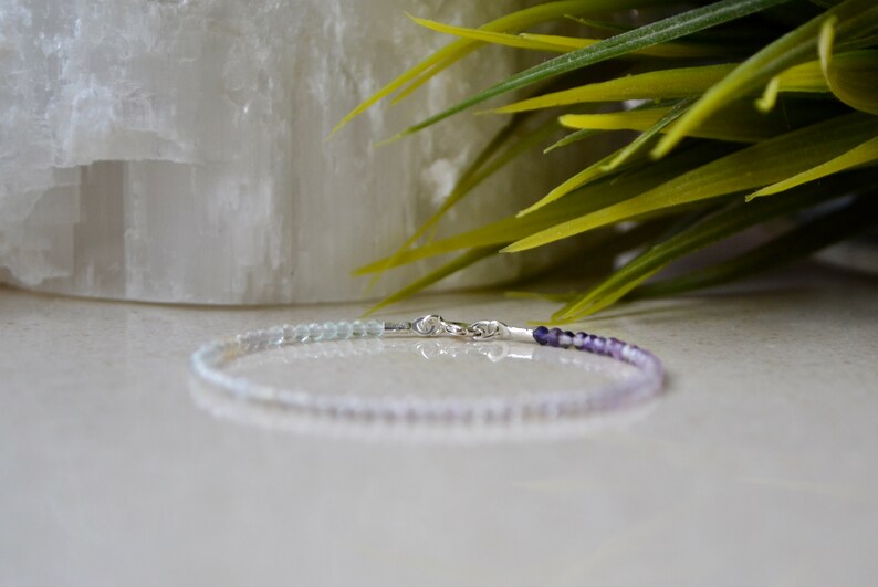 Fluorite Crystal Bracelet Bracelet Femme Dainty Ombre - Etsy