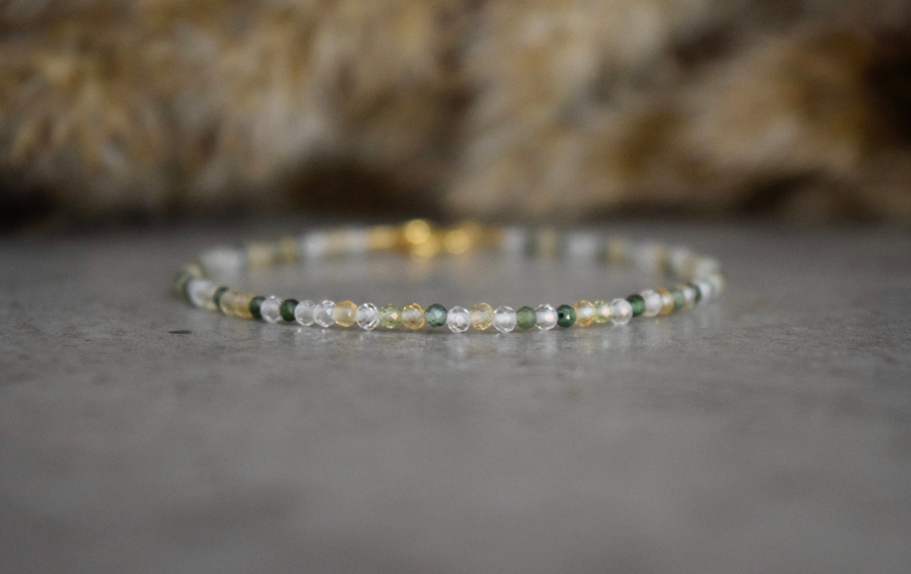 Nephrite Jade bracelet with Citrine Peridot and Clear Quartz | Etsy