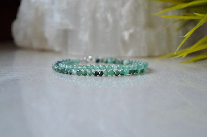 May Birthstone Bracelet, Columbian Emerald Bracelet - Bracelet Femme ...