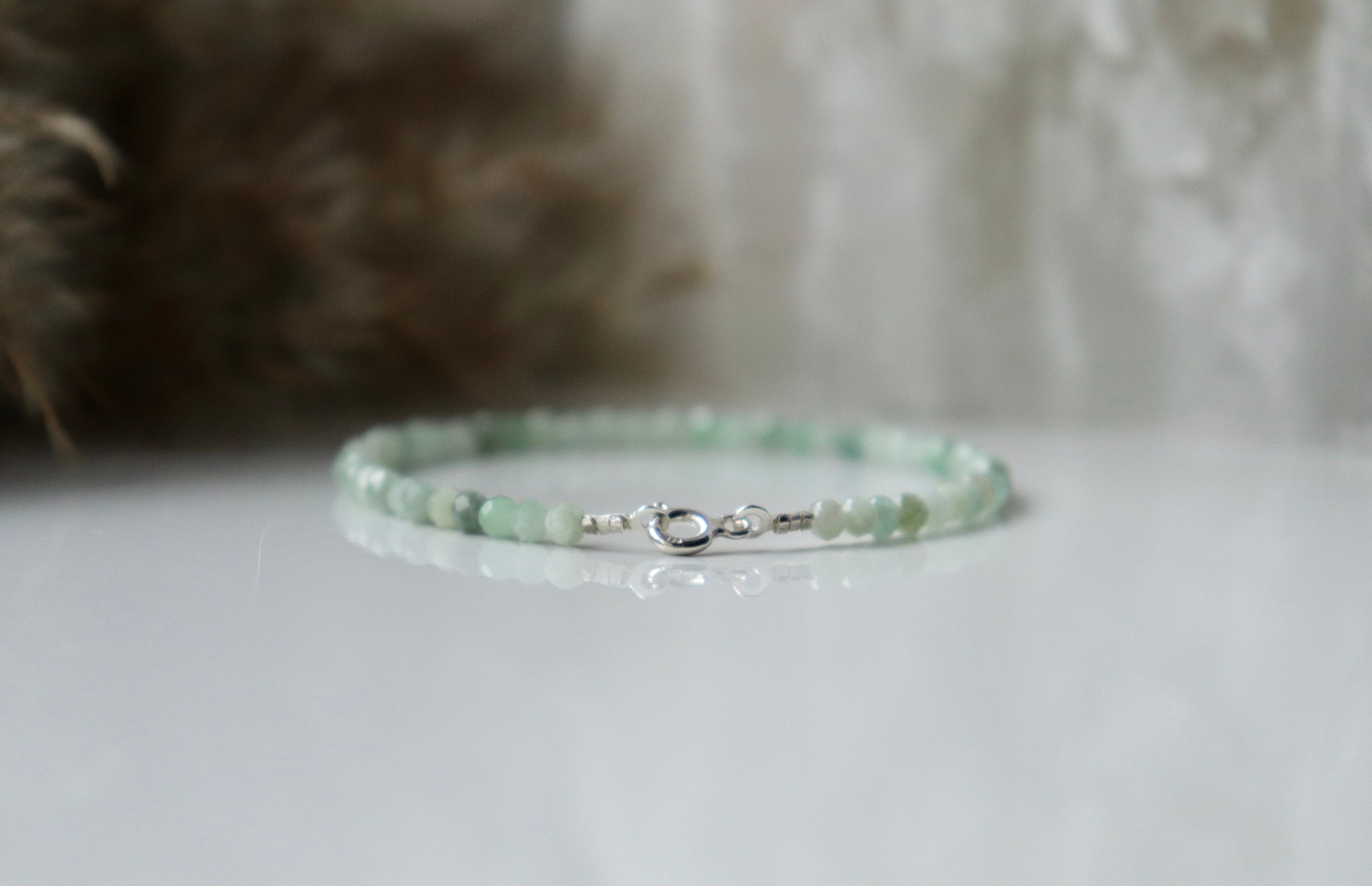 Burma Jade bracelet Genuine pale green Jade bracelet femme | Etsy