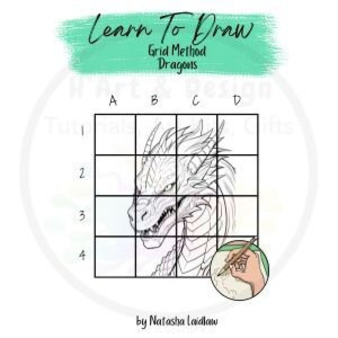 Learn to Draw Dragons grid Method for All Ages at Beginner Level ...