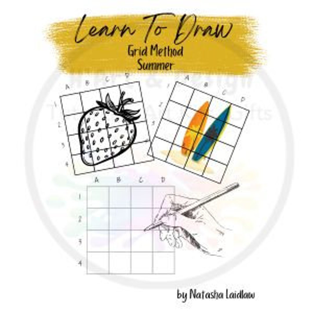Learn to Draw Book Summer grid Method for All Ages at Beginner Level - Etsy