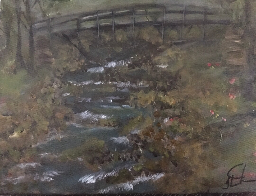 Painting of Simms Mountain Trail and Cabin Creek in Floyd County Rome ...