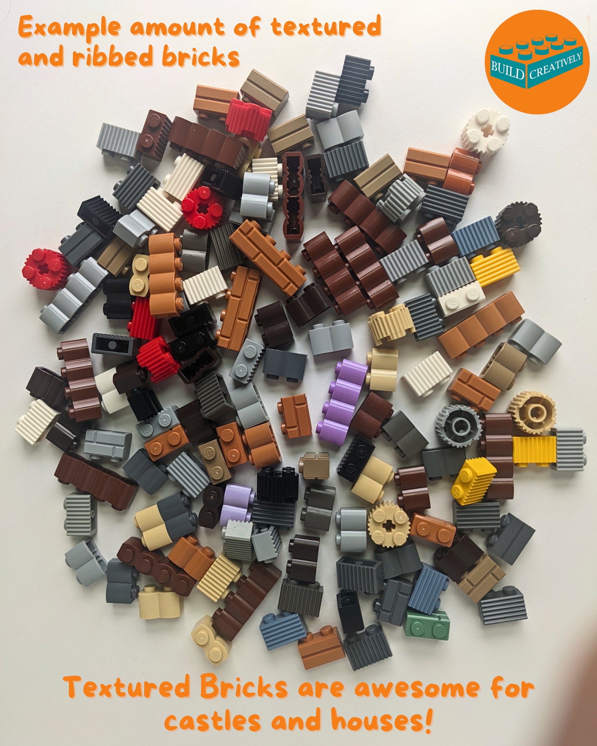 Lego® Ribbed, Textured, Masonry, and Log Pieces Mix Random Assortment ...
