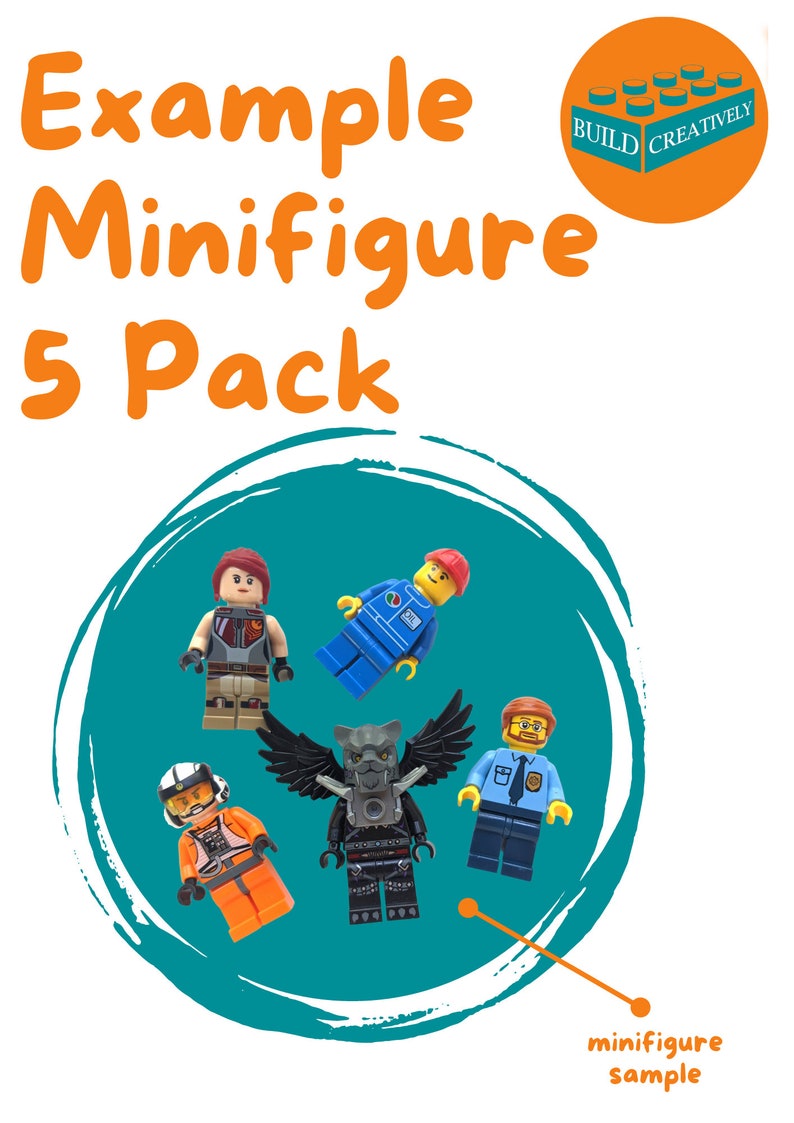 Lego® 5 Pack Minifigures Random Assortment Bag - Etsy