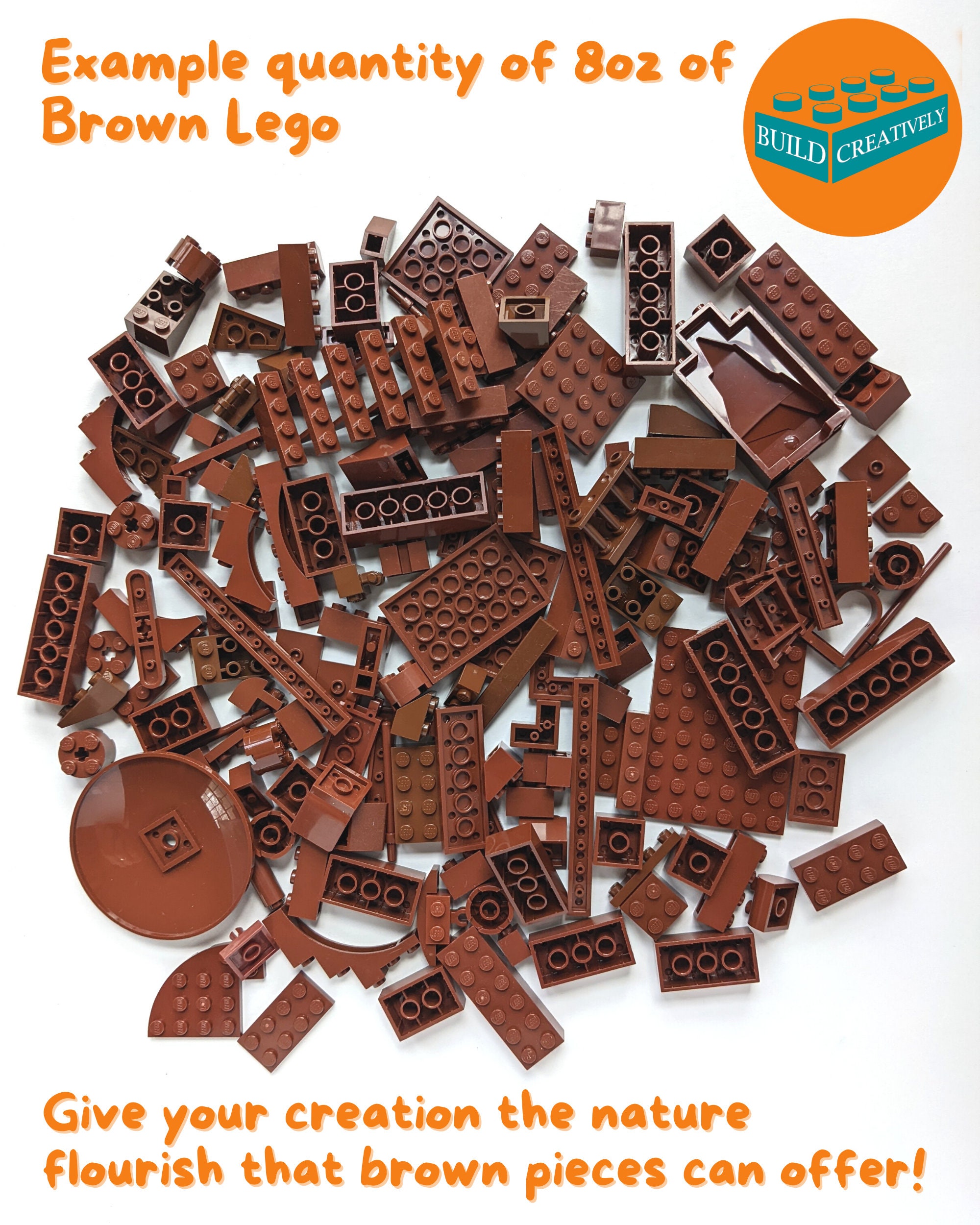 Lego® 1/2 Pound Brown Brick Mix 8oz Random Assortment Bulk, Blind Bag ...