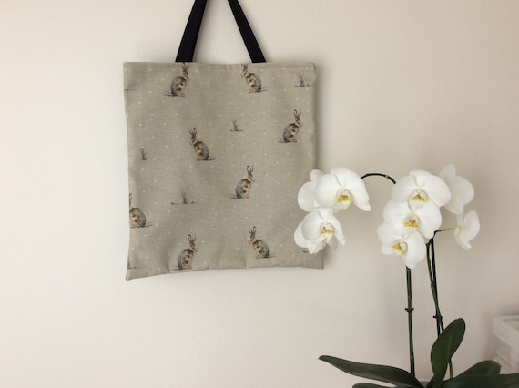 Rabbit Tote Bag Hare Shopping Bag Rabbit Foldable Bag. | Etsy