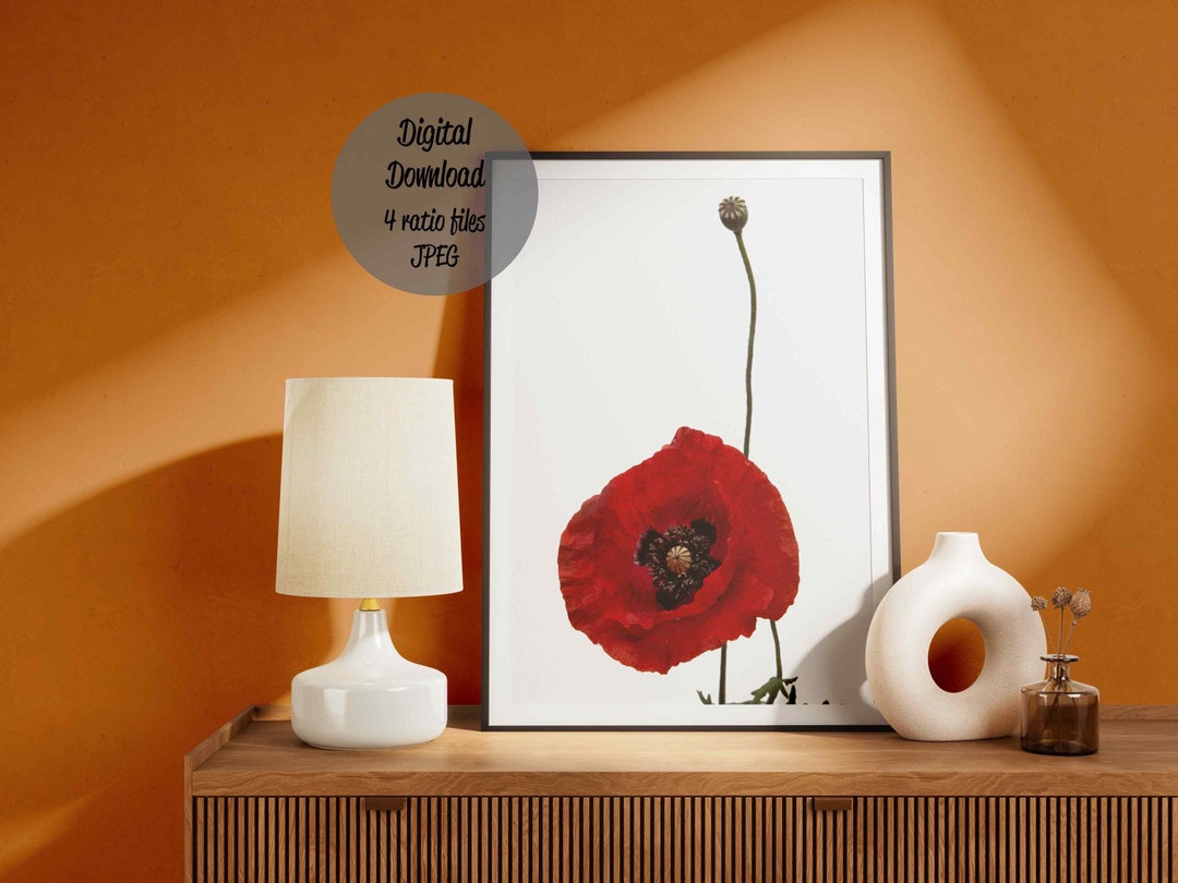Red Poppy Flower Print Wall Art - Etsy