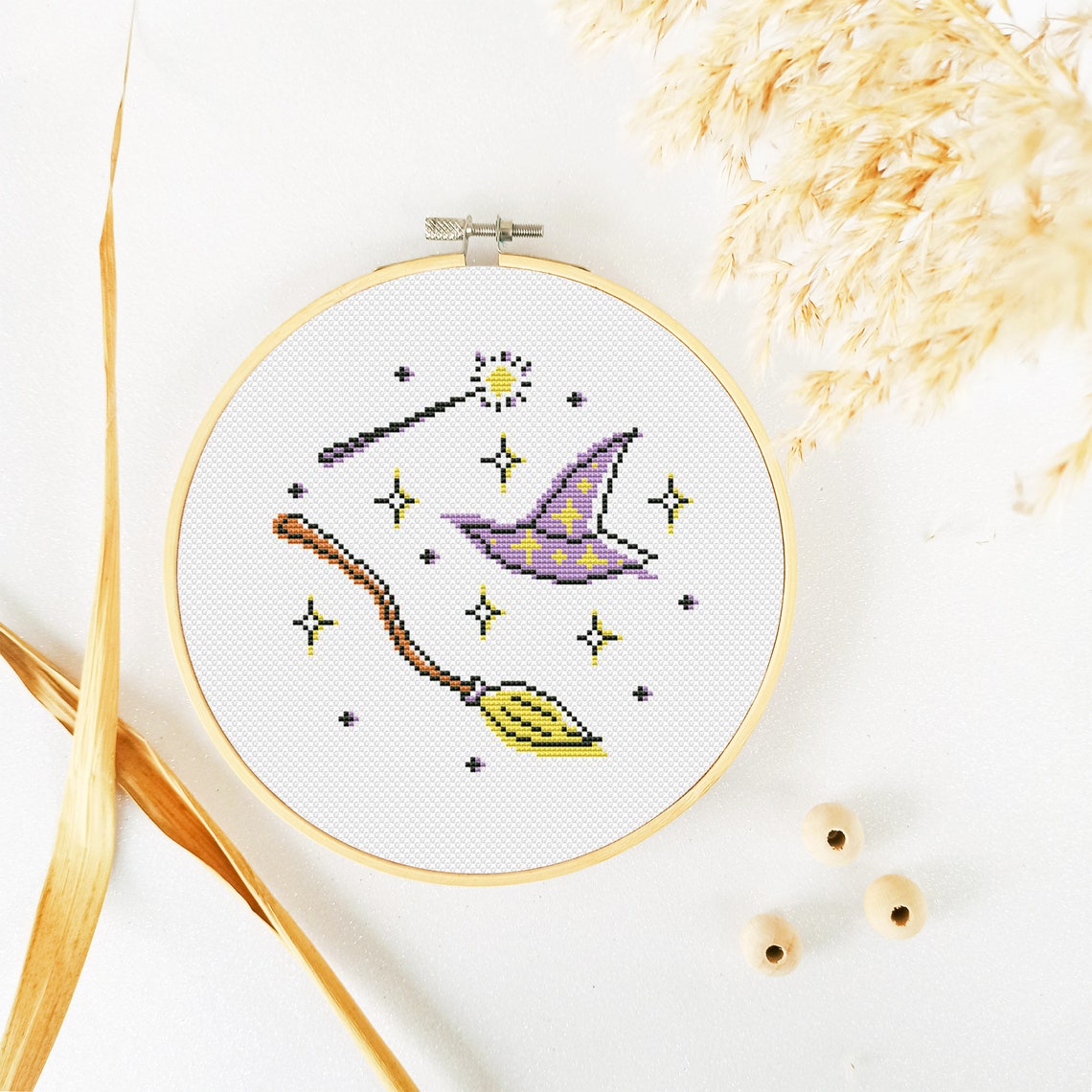 Magic Cross Stitch Pattern PDF Wizard Cross Stitch Mystical | Etsy