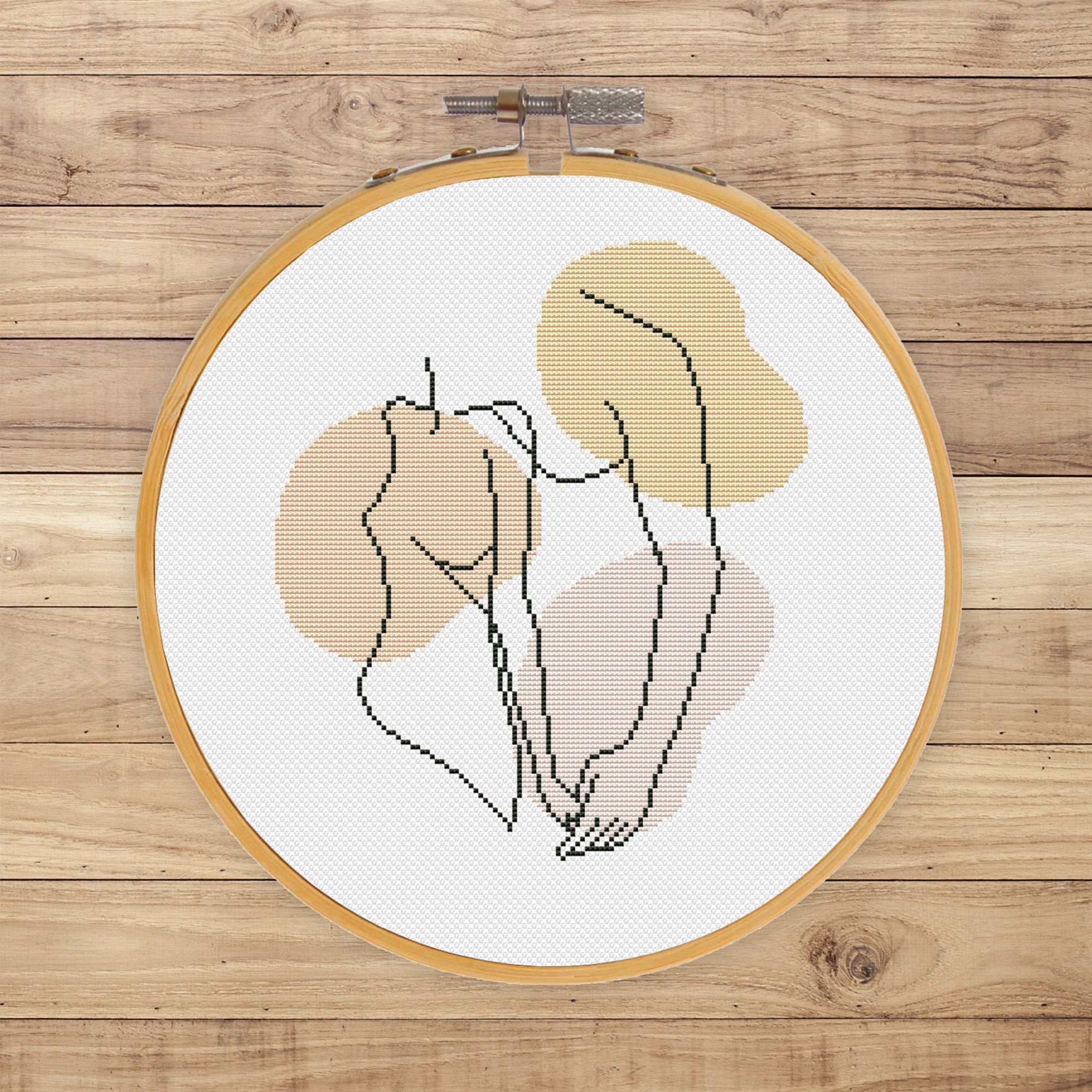 Couple Cross Stitch Pattern PDF Line Hand Embroidery Love | Etsy