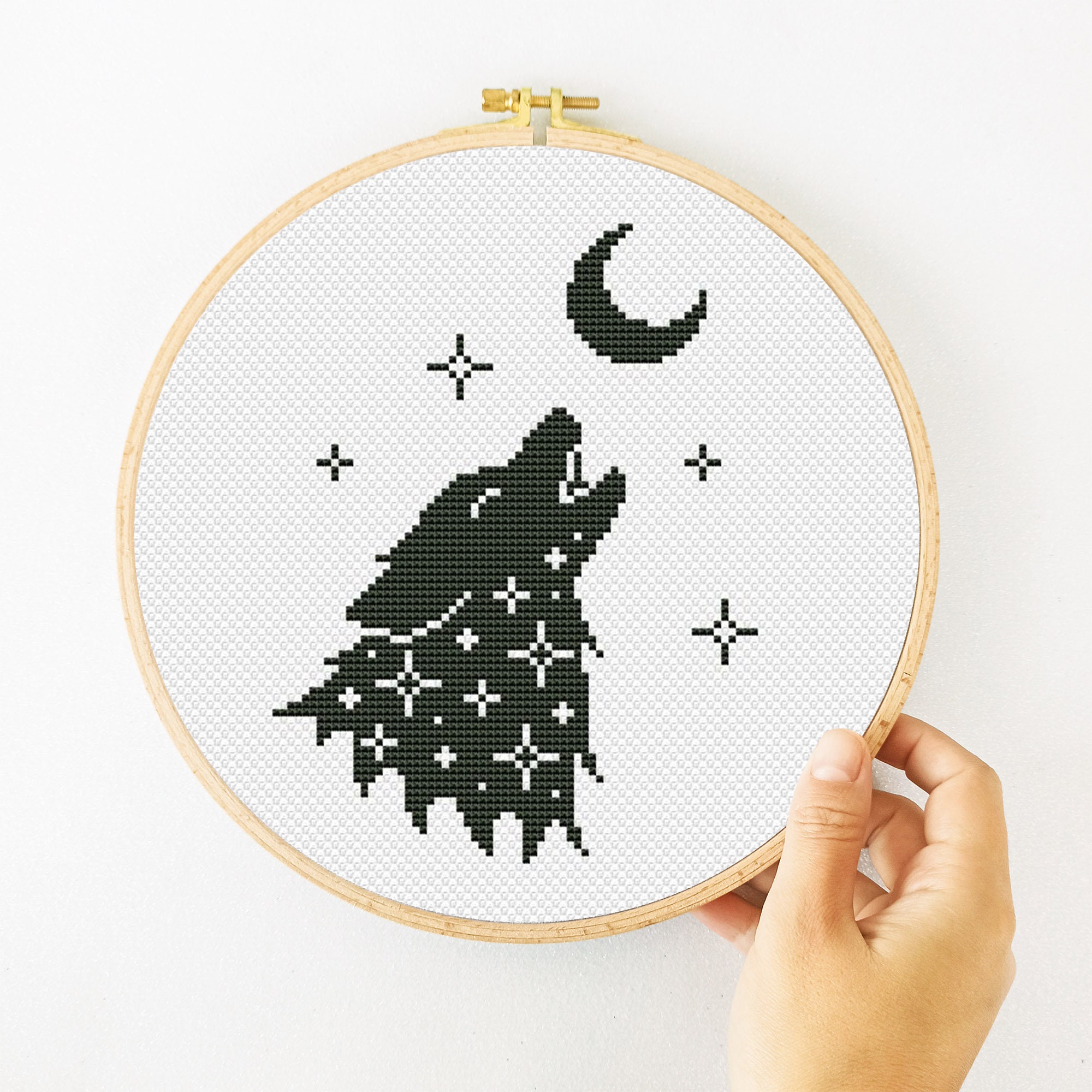 Wolf Cross Stitch Pattern PDF Animal Silhouette Cross Stitch - Etsy