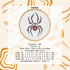 Spider Cross Stitch Pattern PDF, Crystal Cross Stitch, Animal Hand ...