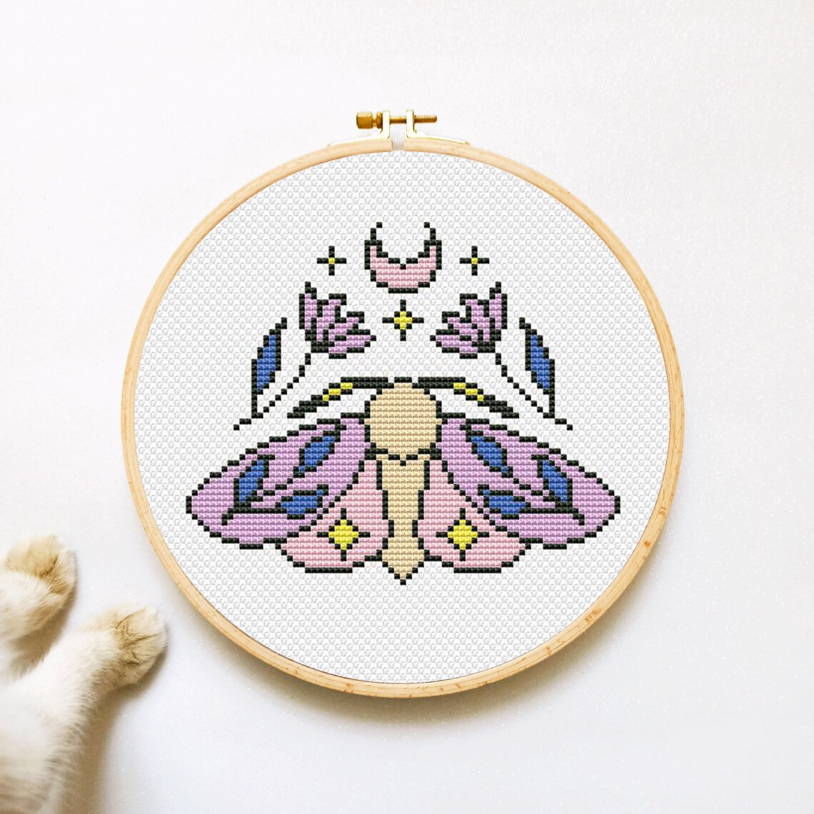 Moth Cross Stitch Pattern PDF Butterfly Cross Stitch Insect - Etsy
