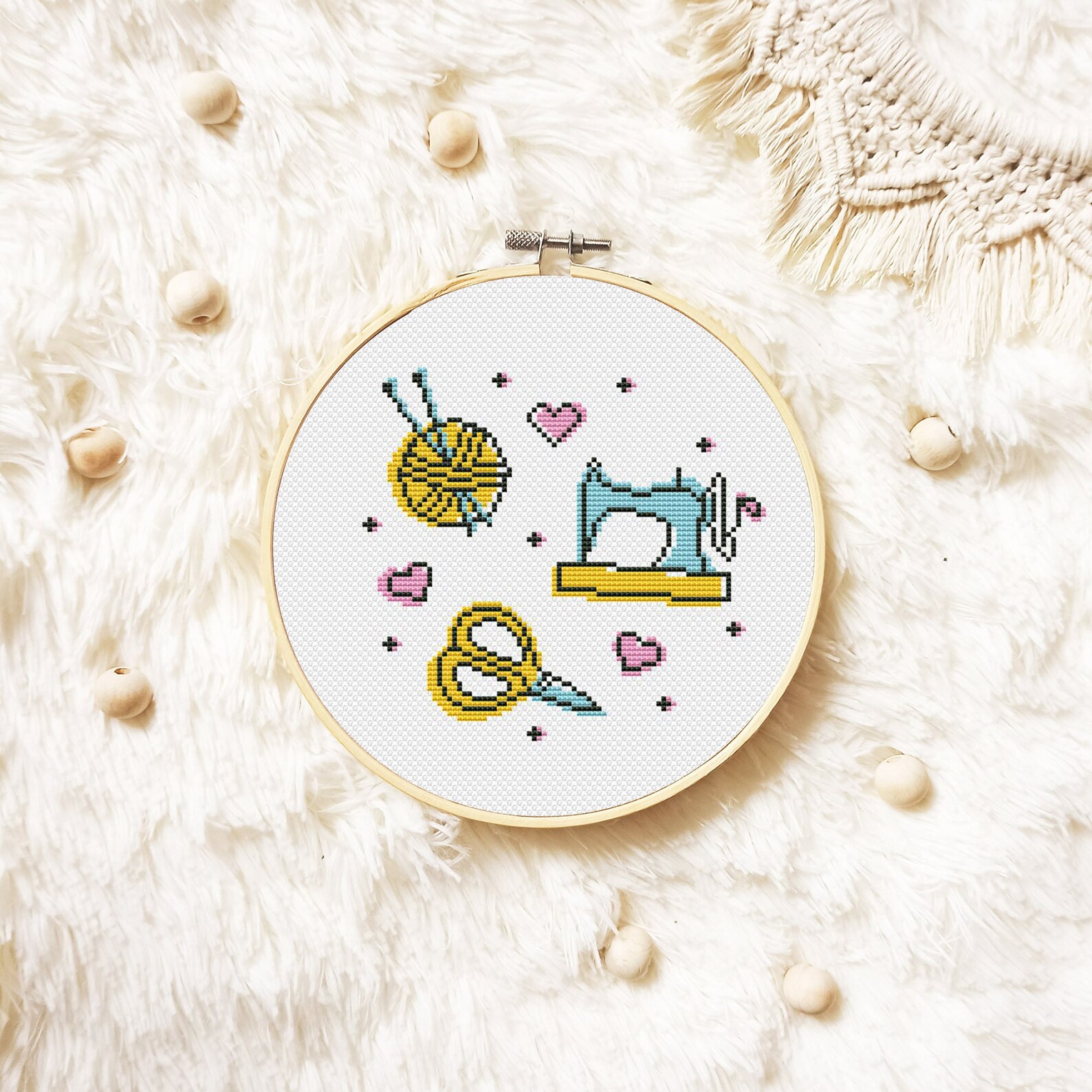 Crafter Sampler Cross Stitch Pattern PDF Sewing Machine Cross - Etsy