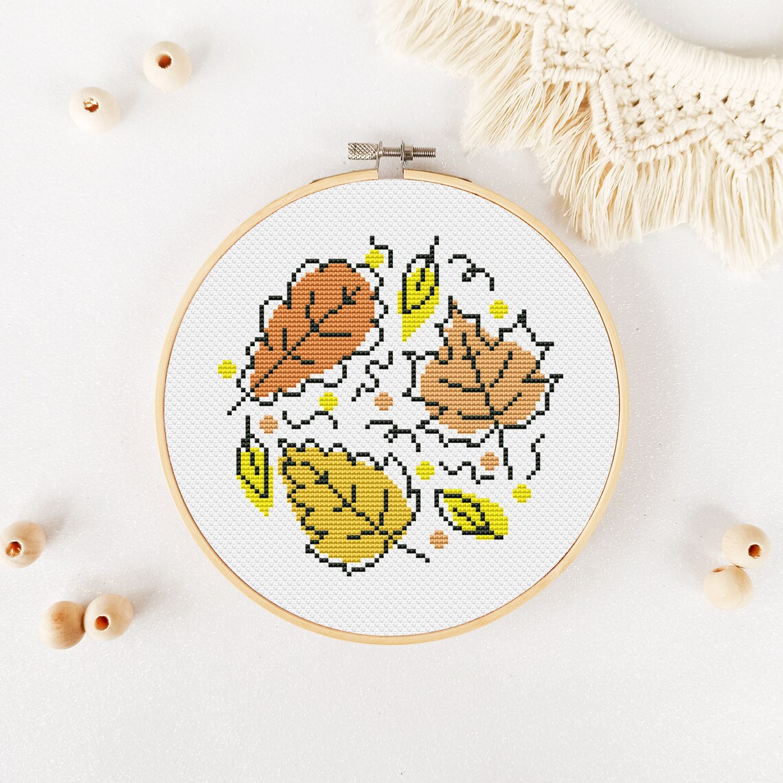 Autumn Leaf Cross Stitch Pattern PDF Fall Cross Stitch - Etsy