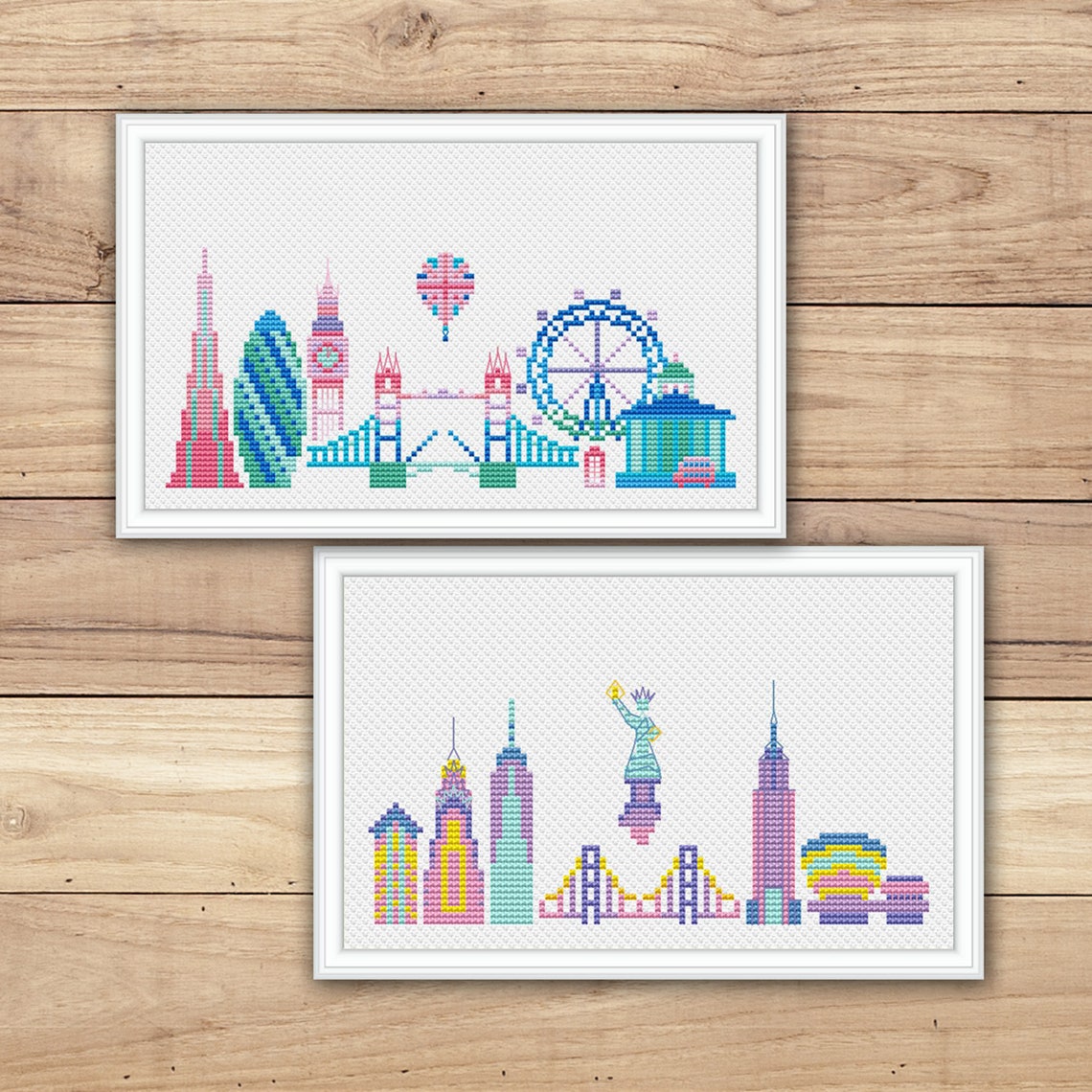 TWO City Cross Stitch Patterns PDF London Cross Stitch Chart - Etsy