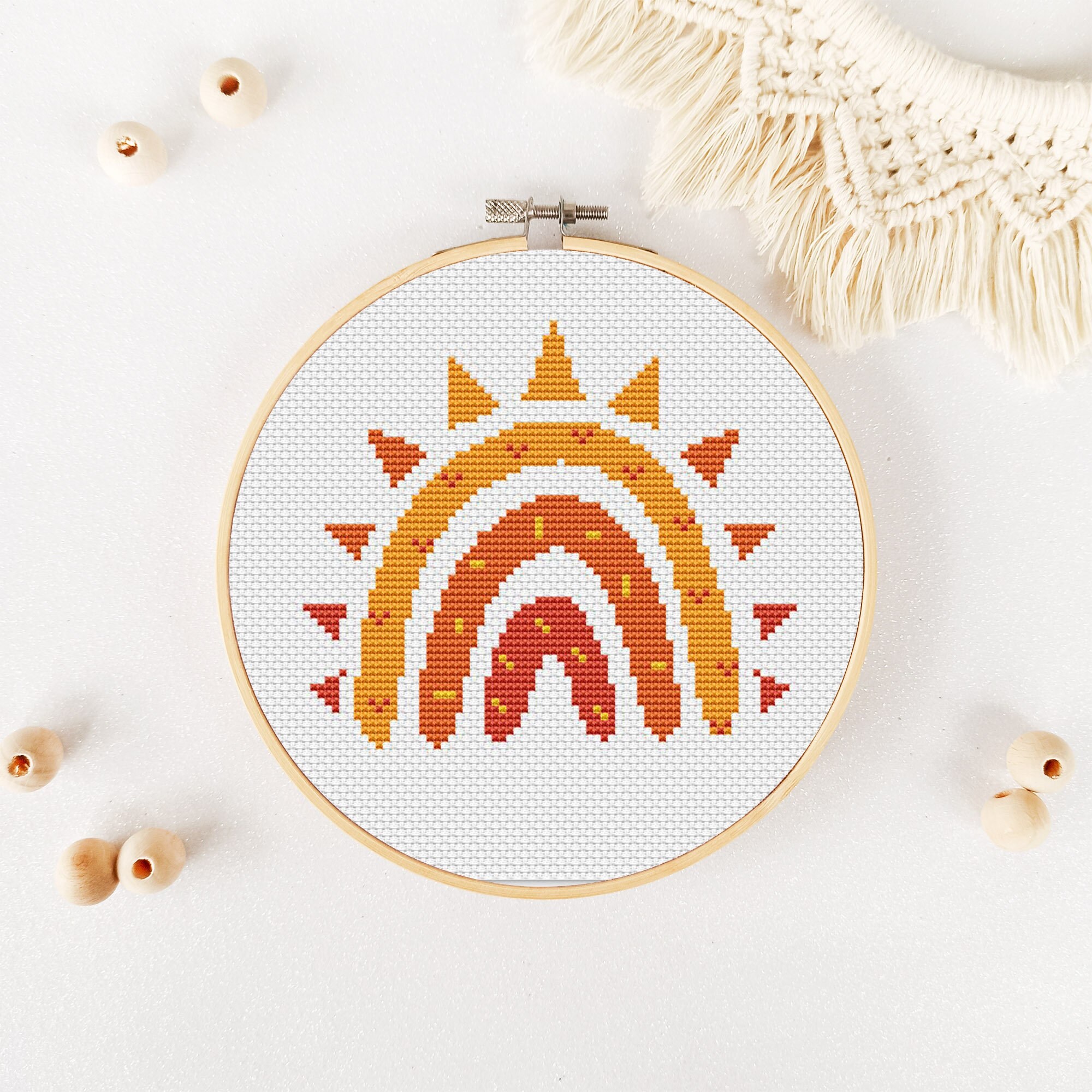 Boho Rainbow Cross Stitch Pattern PDF Bohemian Cross Stitch - Etsy