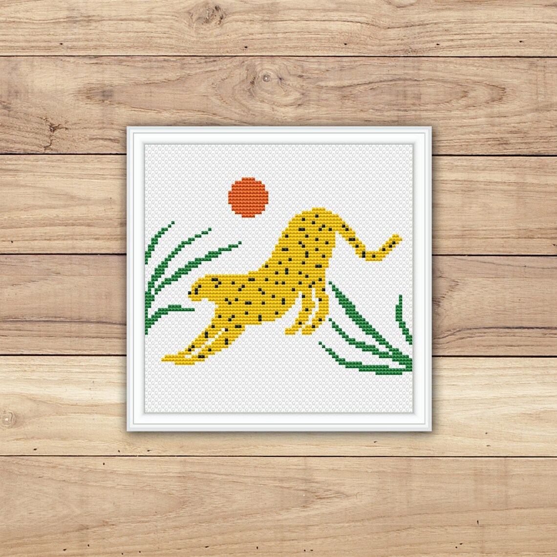 Cheetah Cross Stitch Pattern PDF Boho Cross Stitch Jungle | Etsy