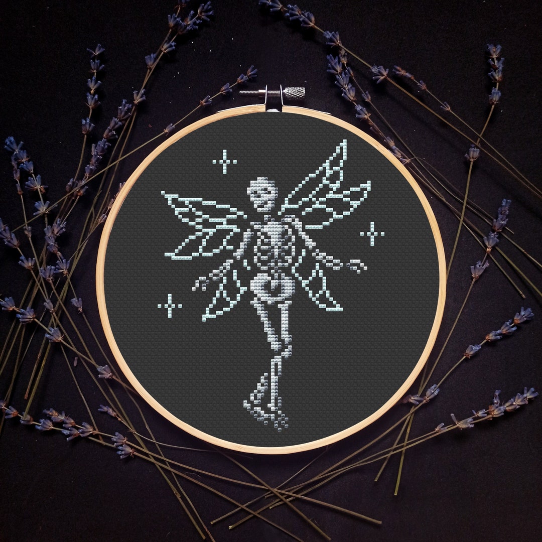 Fairy Skeleton Cross Stitch Pattern PDF, Gothic Cross Stitch, Magic ...