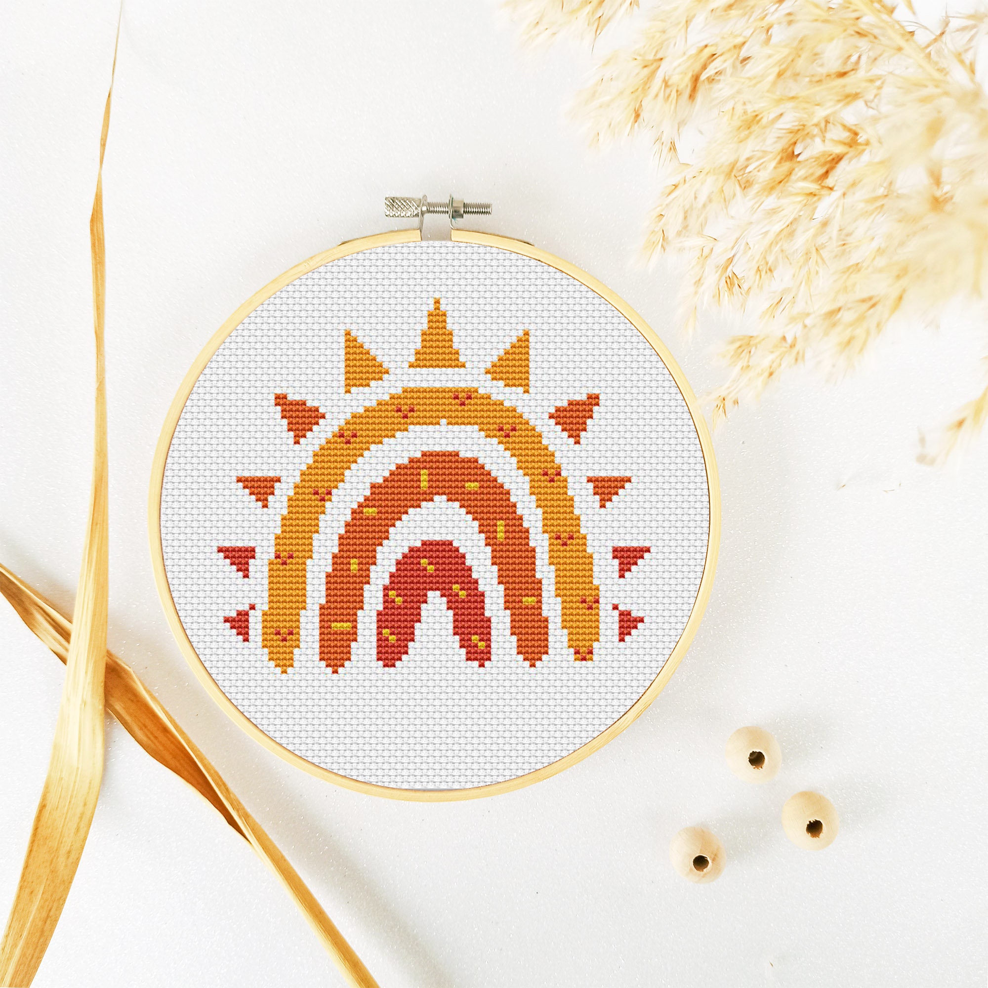 Boho Rainbow Cross Stitch Pattern PDF Bohemian Cross Stitch - Etsy