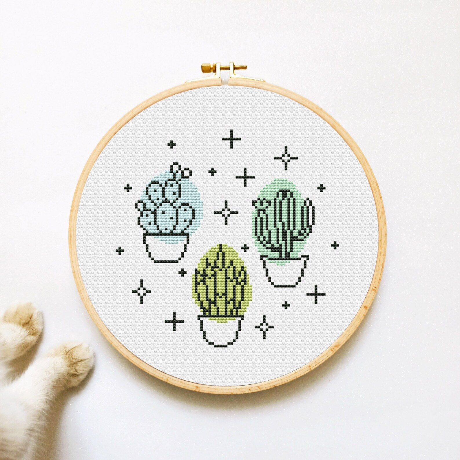 Cactus Cross Stitch Pattern PDF, Snake Plant Cross Stitch, House Plant ...