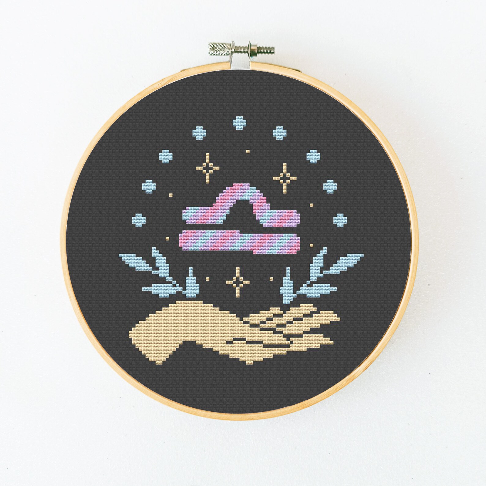 Libra Cross Stitch Pattern PDF Zodiac Sign Hand Embroidery - Etsy