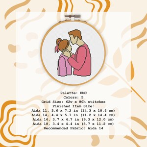Couple Cross Stitch Pattern PDF, Love Cross Stitch, Romantic Hand ...