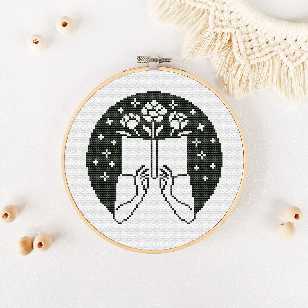 Book Cross Stitch Pattern PDF, Bookworm Cross Stitch, Book Lover Cross ...