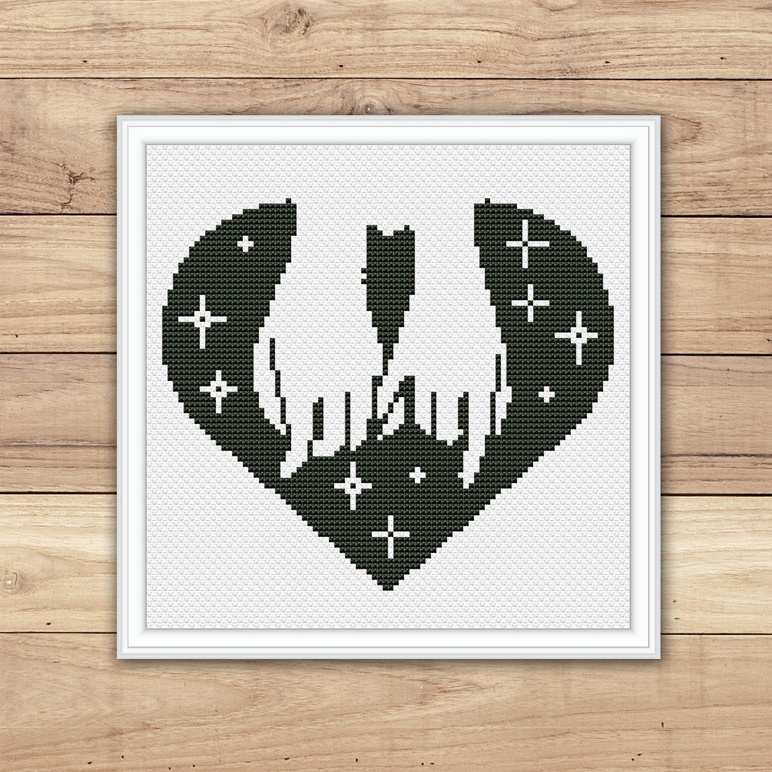 Heart Cross Stitch Pattern PDF Couple Hands Cross Stitch I | Etsy