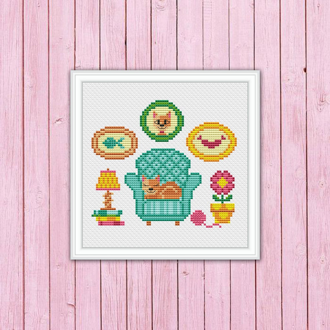 Cat Cross Stitch Pattern PDF Kitten Cross Stitch Chart Cute | Etsy