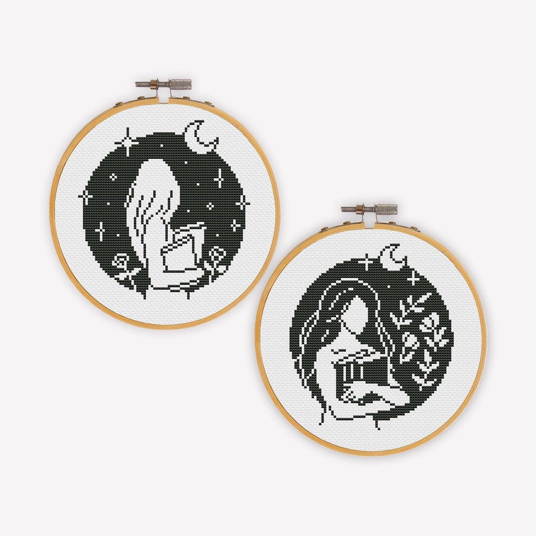 Set of TWO Books Cross Stitch Patterns PDF, Book Lover Cross Stitch ...