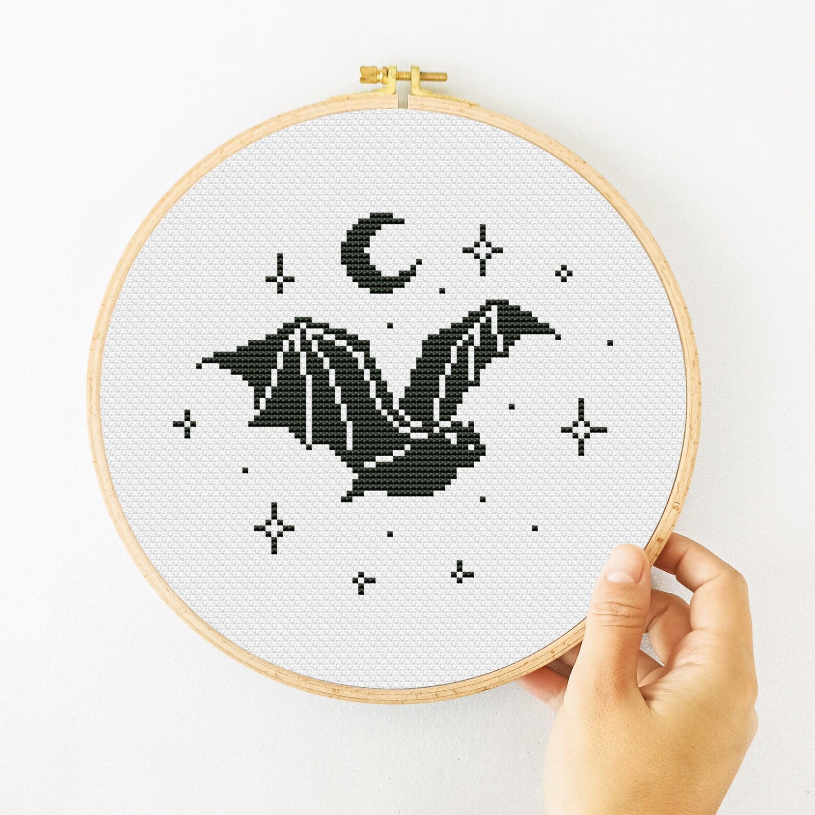 Flying Bat Cross Stitch Pattern PDF, Gothic Cross Stitch, Mystical Hand ...
