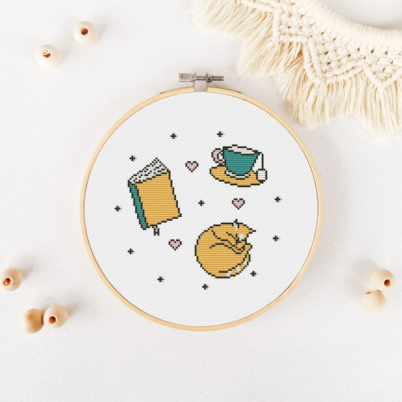 Book Sampler Cross Stitch Pattern PDF Reading Cross Stitch - Etsy