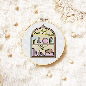 Shelf Cross Stitch Pattern PDF, Witch Cross Stitch, Magic Hand ...