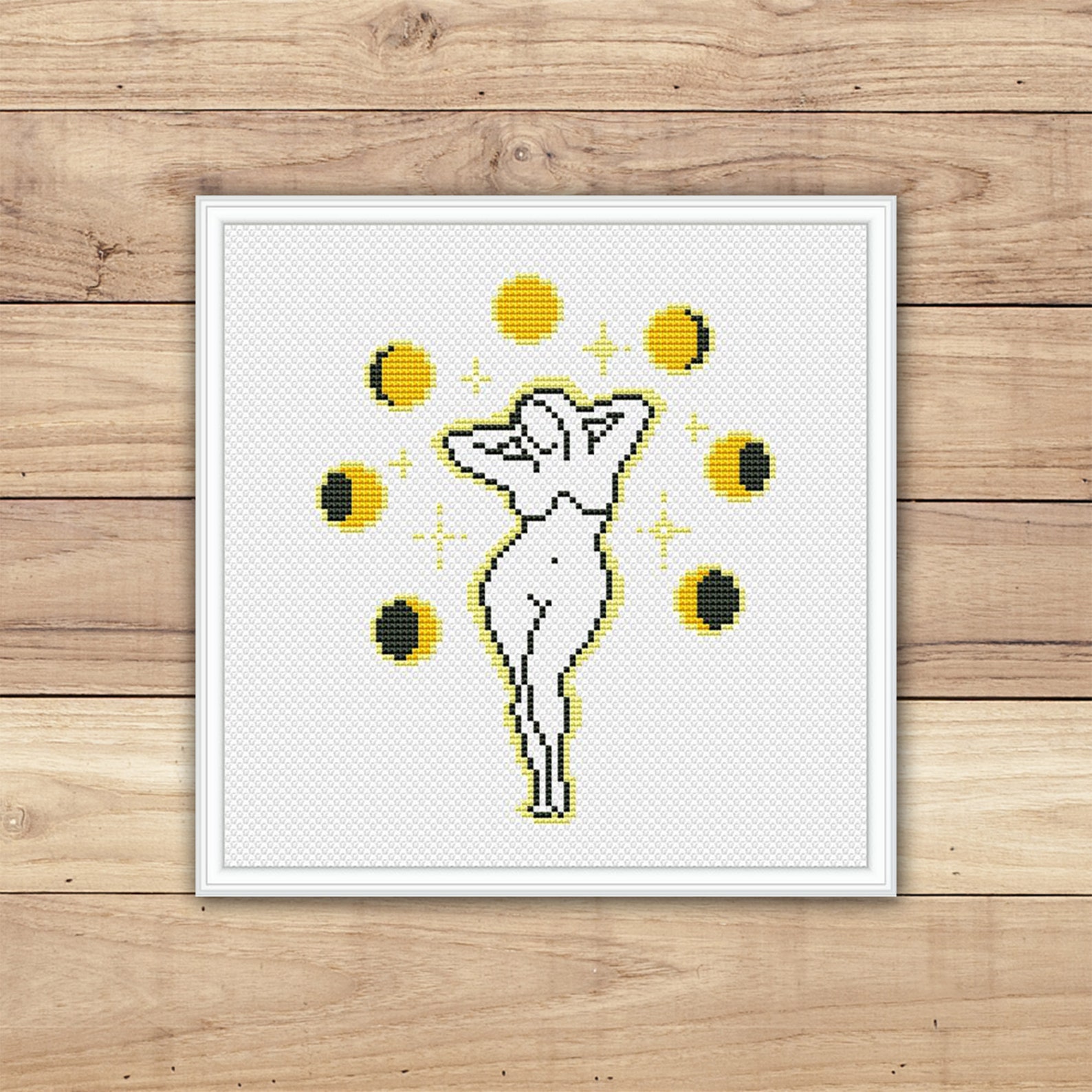 Body Positive Cross Stitch Pattern PDF Moon Phases Cross | Etsy
