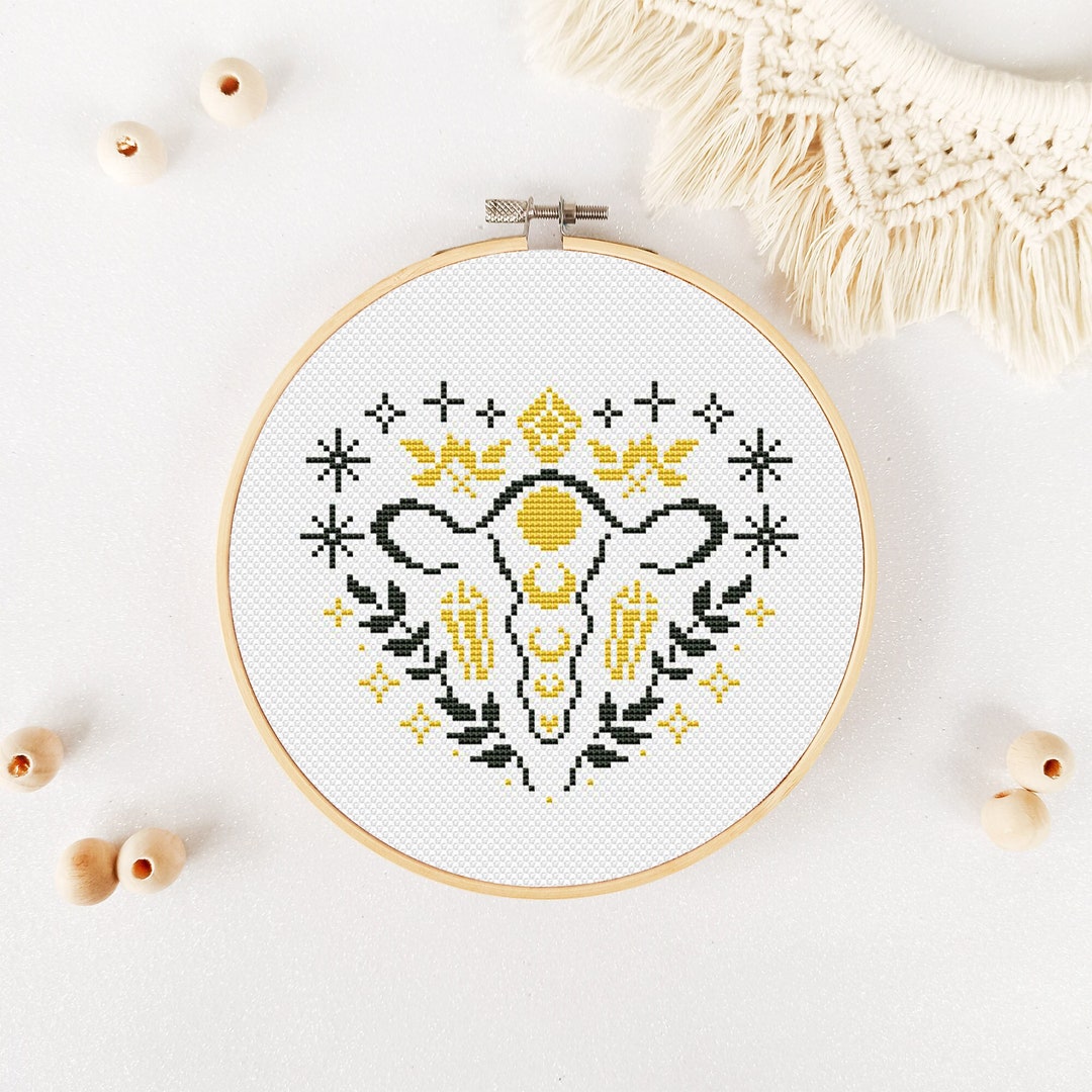 Uterus Cross Stitch Pattern PDF, Feminist Cross Stitch, Reproductive ...