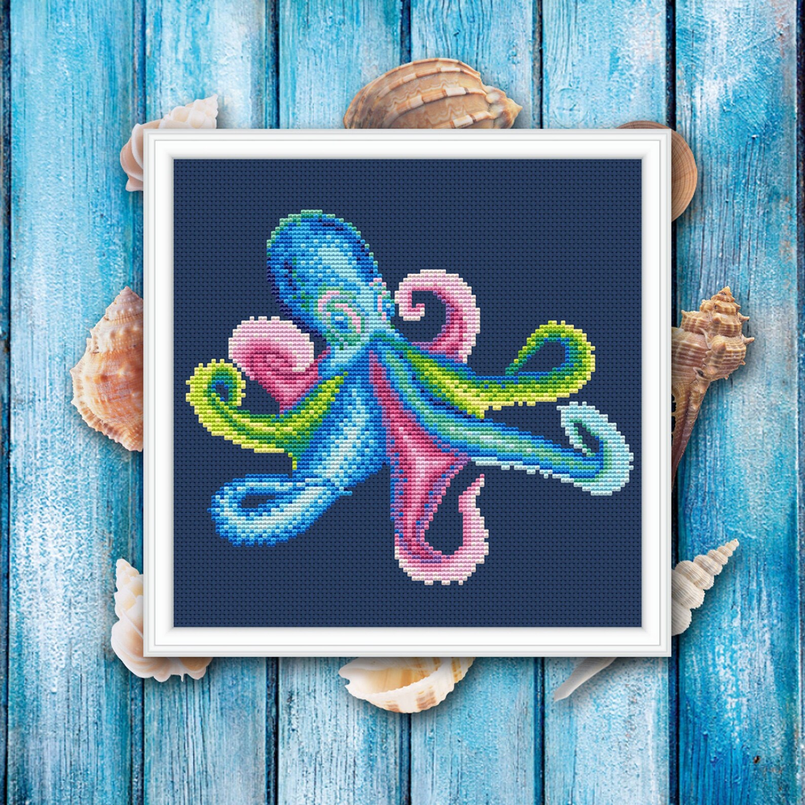 Octopus Cross Stitch Pattern PDF Sea Animal Cross Stitch | Etsy