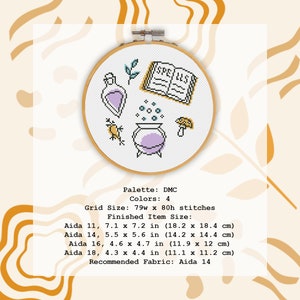 Witch Sampler Cross Stitch Pattern PDF, Mystical Xstitch, Magic Cross ...