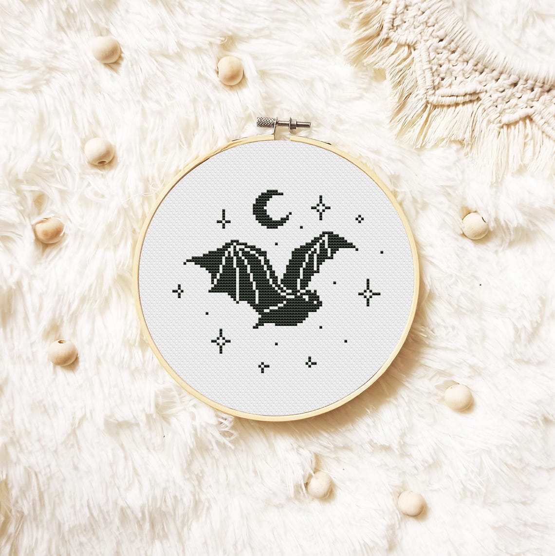 Flying Bat Cross Stitch Pattern PDF, Gothic Cross Stitch, Mystical Hand ...