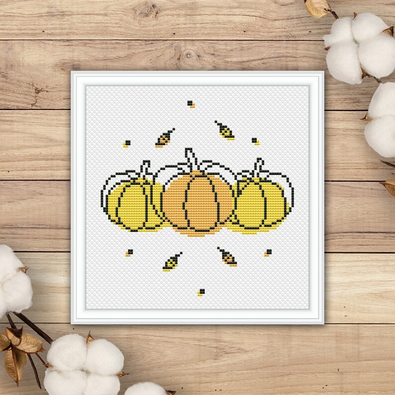 Pumpkin Cross Stitch Pattern PDF Autumn Cross Stitch Fall | Etsy