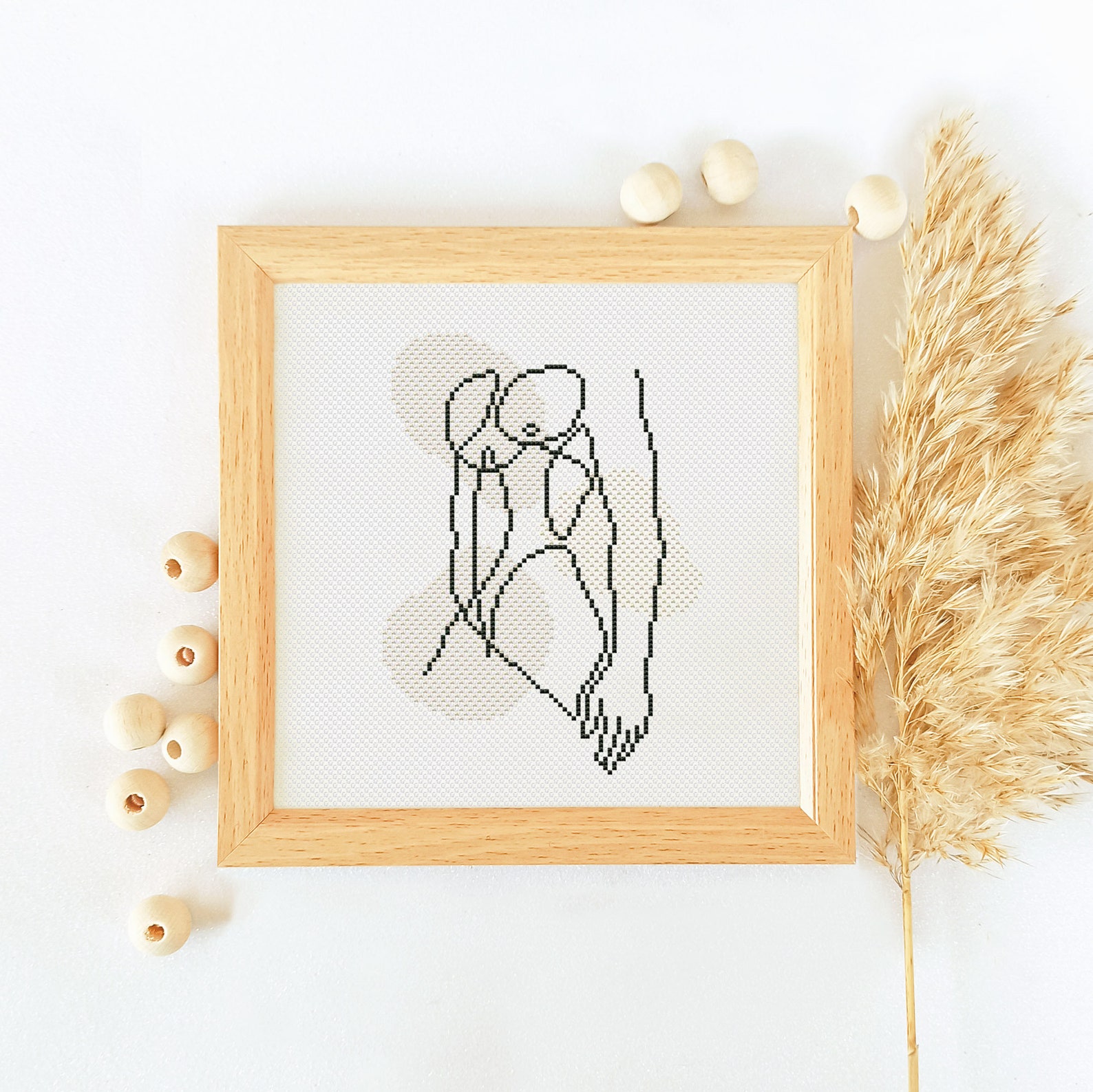 Man One Line Cross Stitch Pattern PDF Boho Hand Embrodiery - Etsy