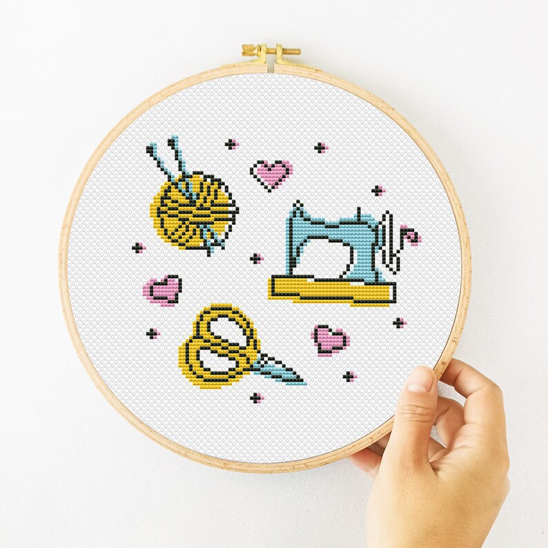 Crafter Sampler Cross Stitch Pattern PDF Sewing Machine Cross - Etsy