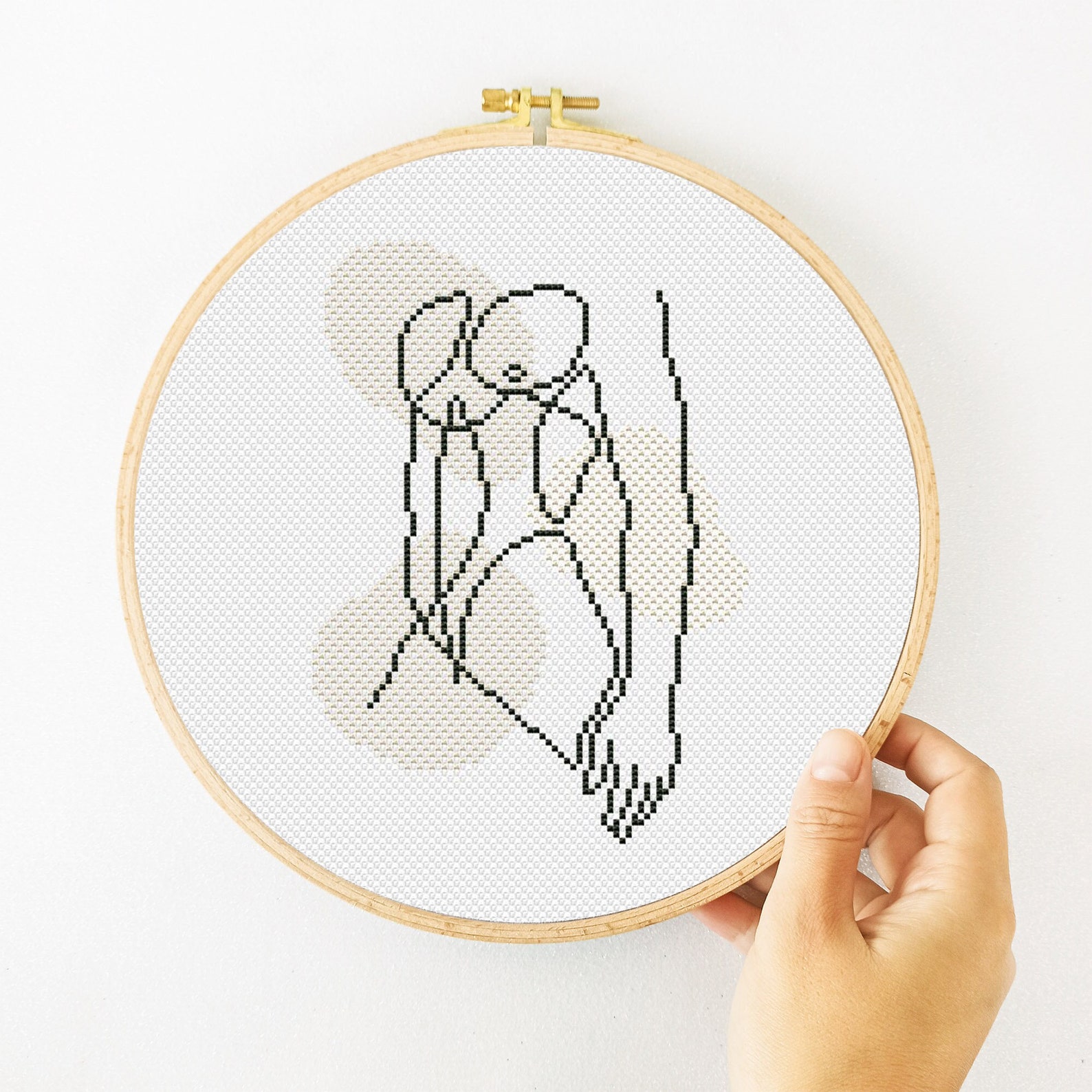 Man One Line Cross Stitch Pattern PDF Boho Hand Embrodiery - Etsy