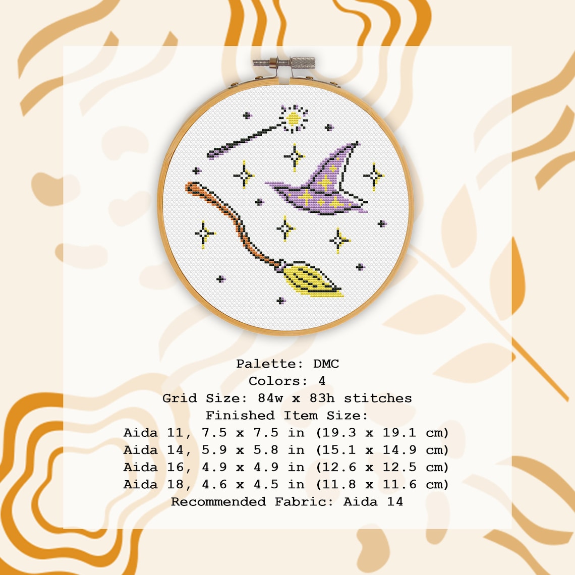 Magic Cross Stitch Pattern PDF Wizard Cross Stitch Mystical - Etsy