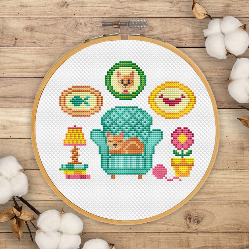 Cat Cross Stitch Pattern PDF Kitten Cross Stitch Chart Cute | Etsy